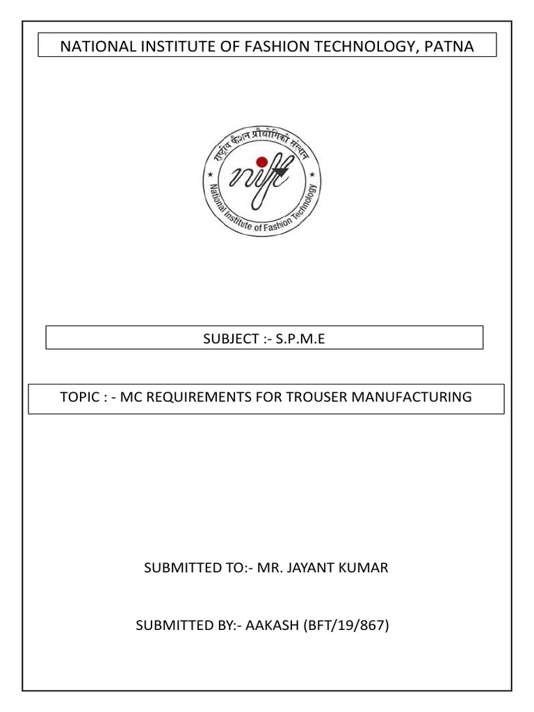 Process of Manufacturing Trouser | PDF | Washing Machine | Textiles