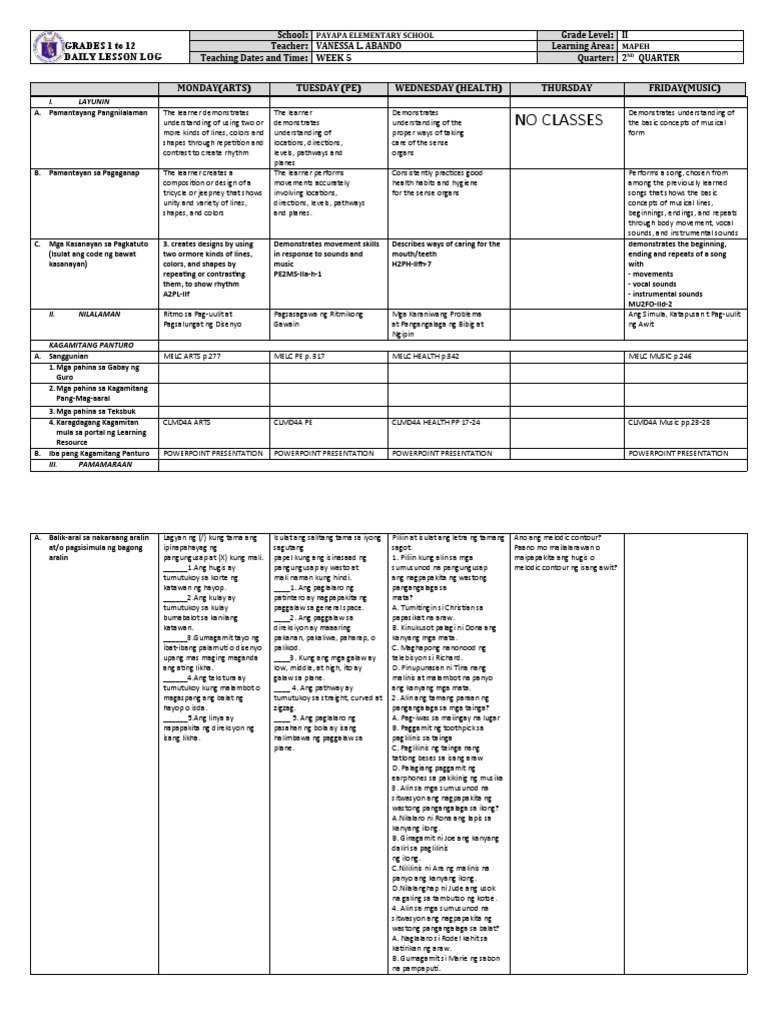 02mapeh-2nd Quarter Week 5 | PDF | Learning | Behaviorism