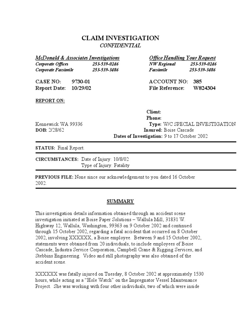 Accident Scene Sample Report2 PDF | PDF