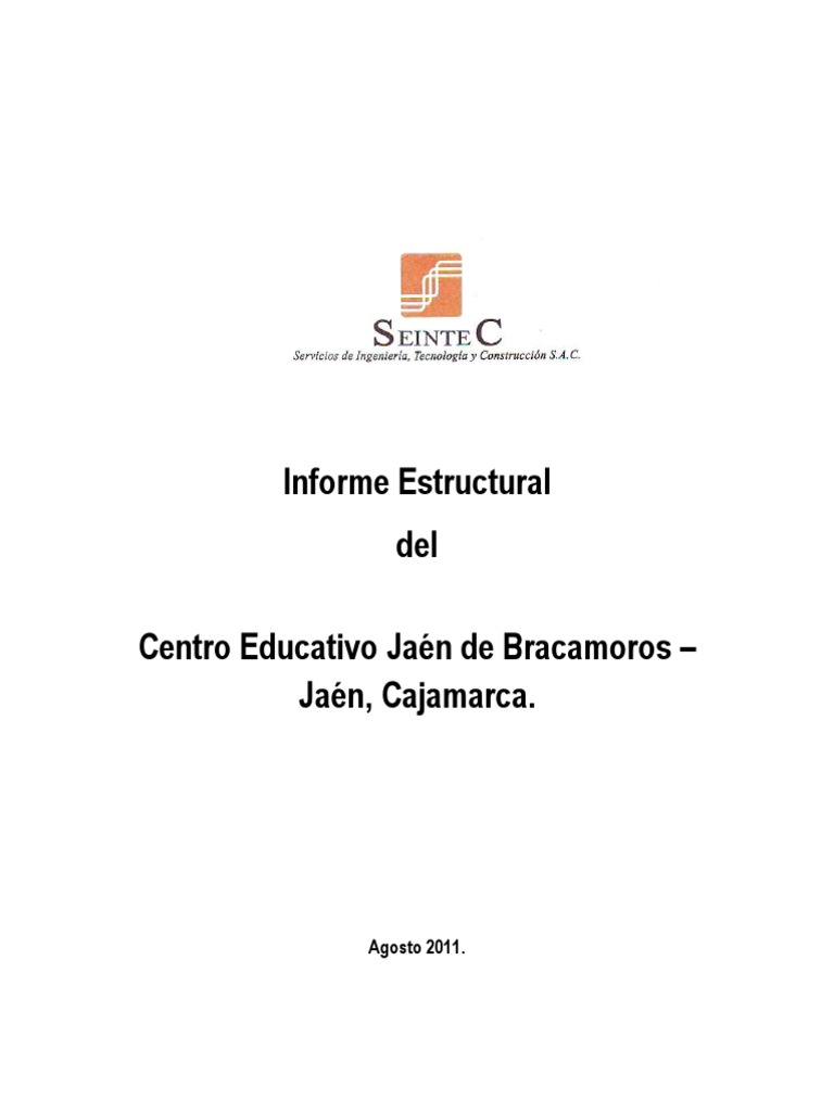 Informe Estructural Jaen de Bracamoros PDF | PDF | Fundación ...