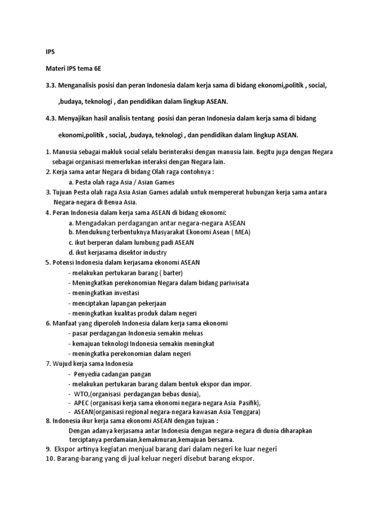 Materi IPS Tema 6E | PDF