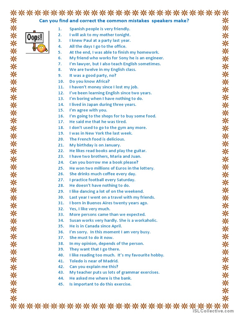 Correct Common English Mistakes | PDF