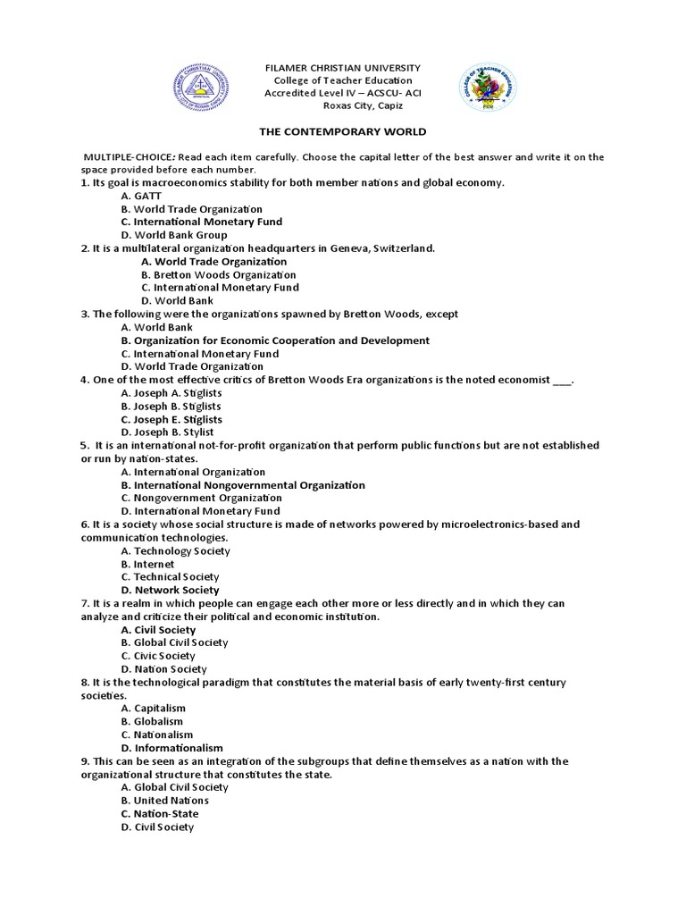 The Contemporary World | PDF