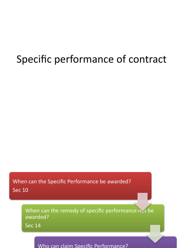 Specific Performance Of Contract PDF