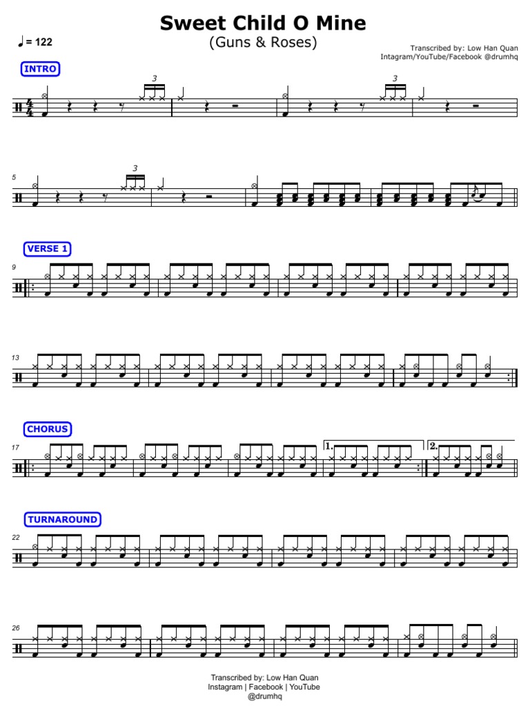 Sweet Child O Mine - Rock & Pop (Grade 3) | PDF | Song Structure ...