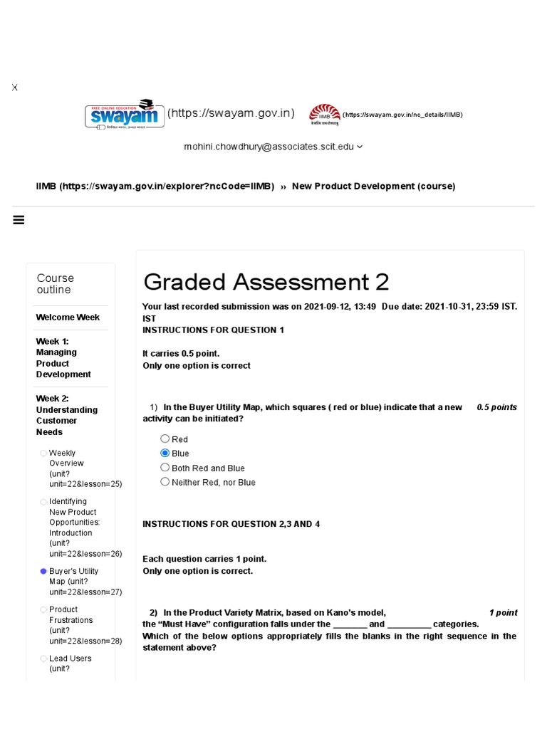 Graded Assessment 2: (Https://swayam - Gov.in) | PDF | Communication