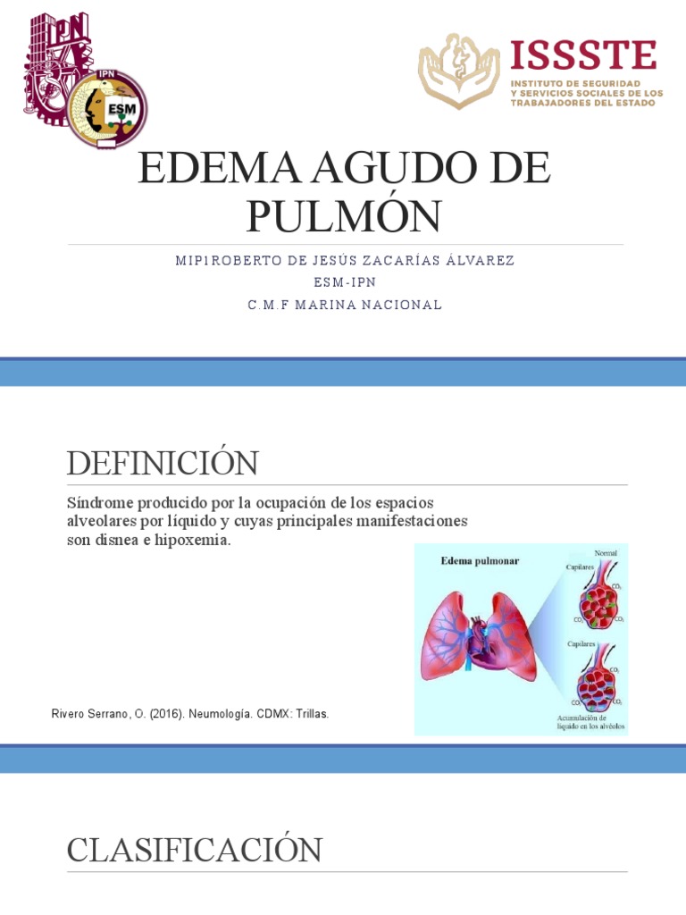 Edema Agudo de Pulmón | PDF | Edema | Neumología
