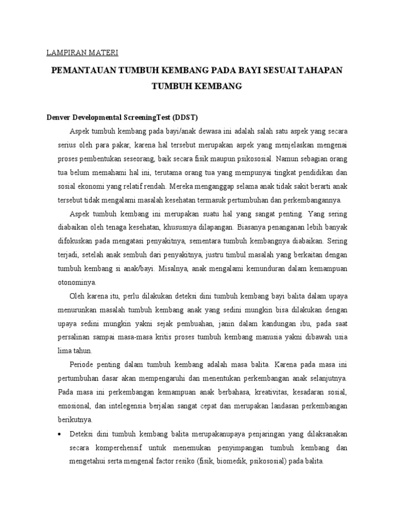 Lp. Materi 10 DDST | PDF