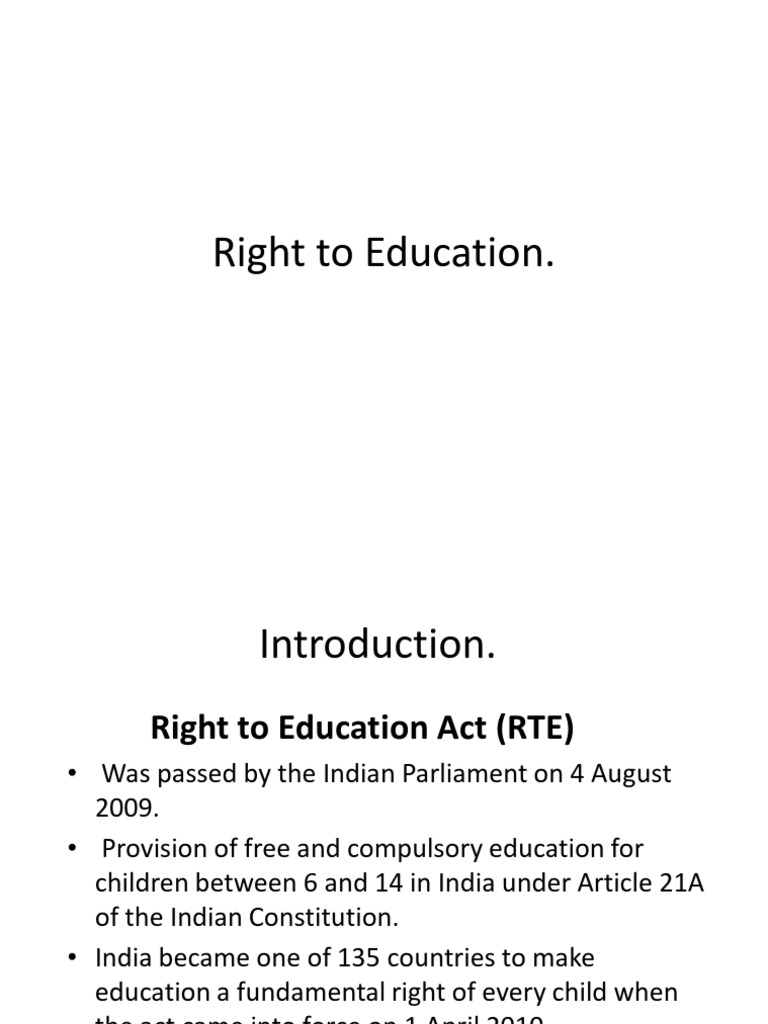Right To Education | PDF