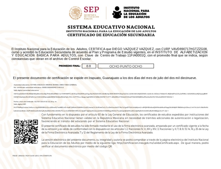 Inea Secundaria Diego Vazquez | PDF