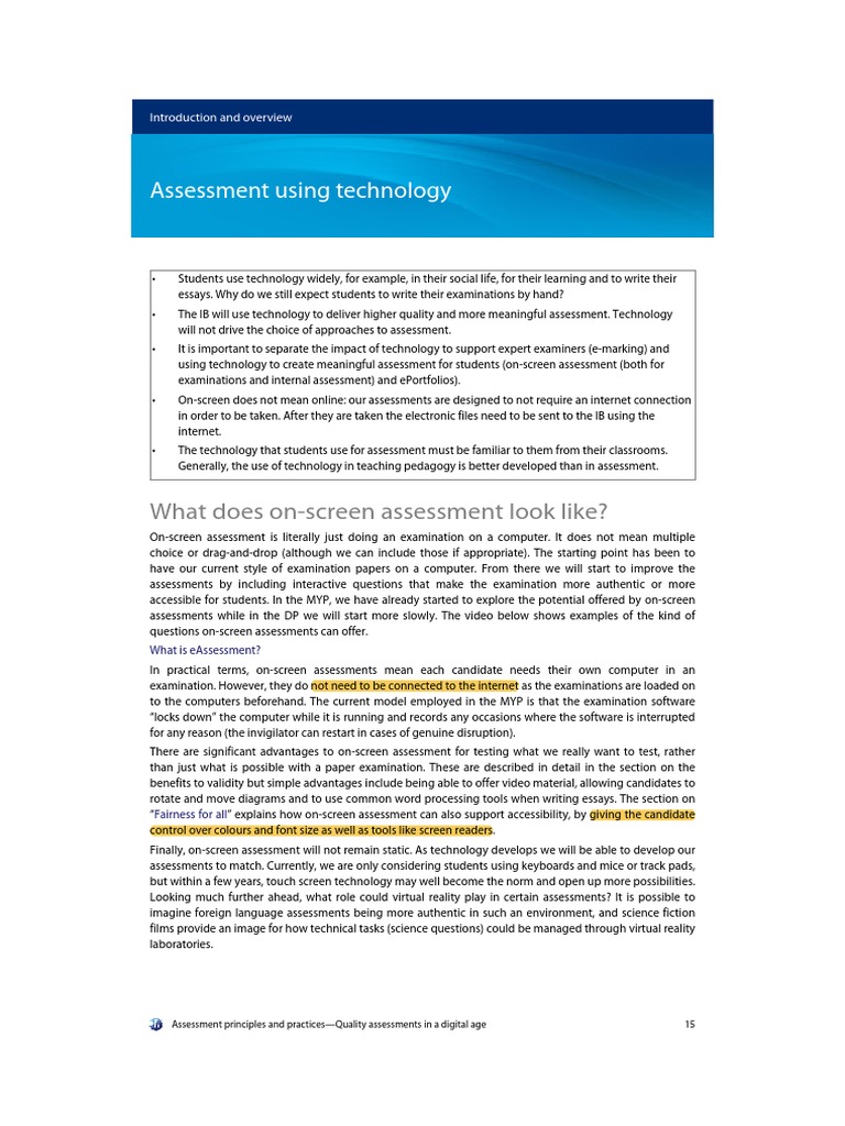 Assessment Using Technology | PDF | Educational Assessment | Computing