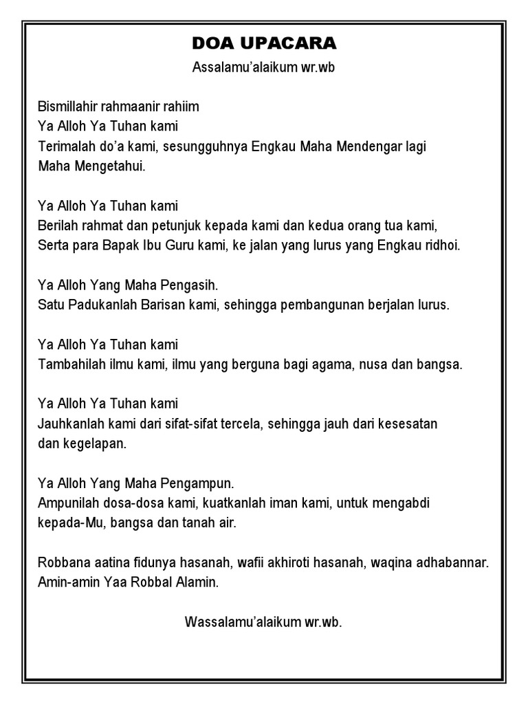 Doa Upacara | PDF