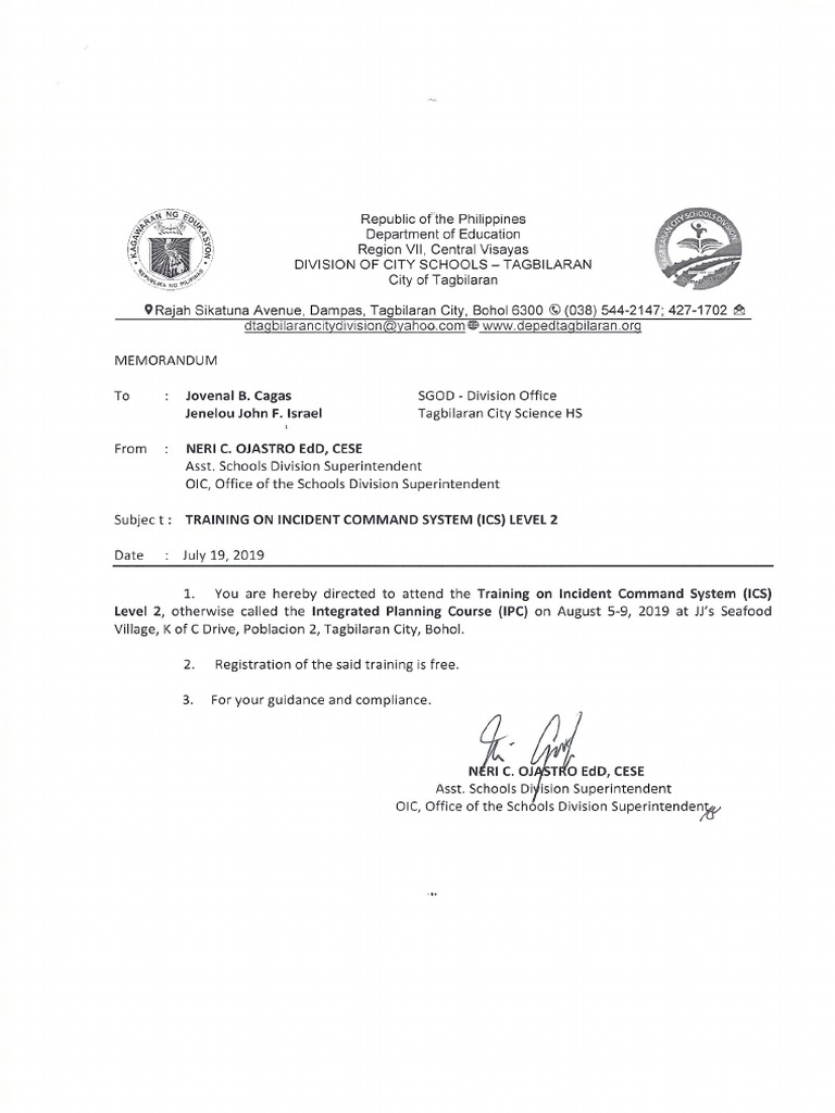 Training On Incident Command System Ics Level 2 | PDF