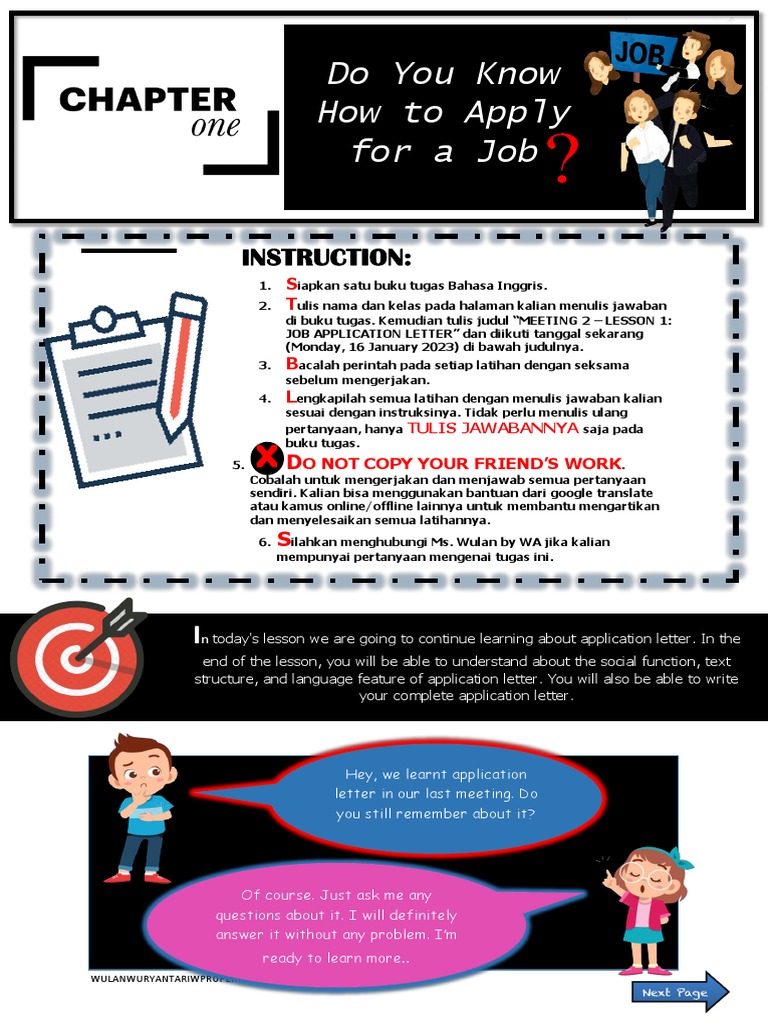 Meeting 2 - Lesson 1 - Job Application Letter | PDF | Résumé ...