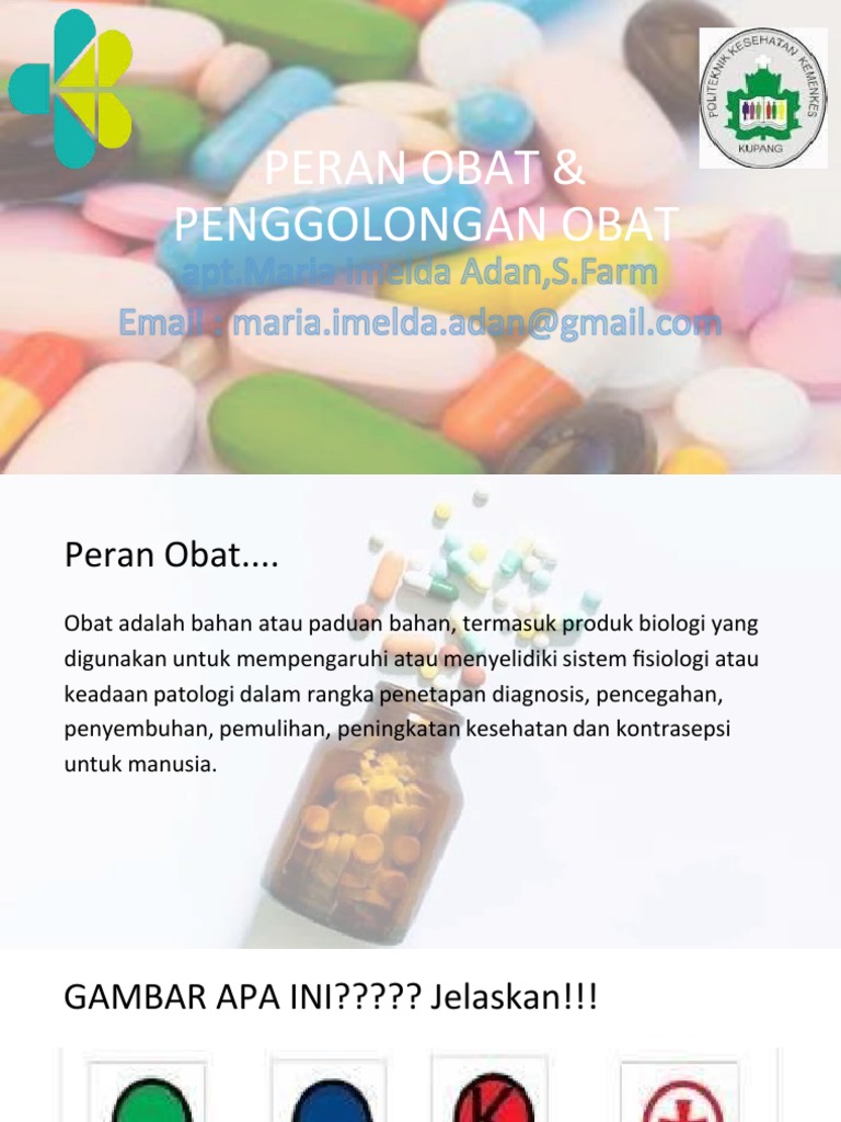 4.PERAN - PENGGOLONGAN OBAT - Odt | PDF | Kesehatan Holistik