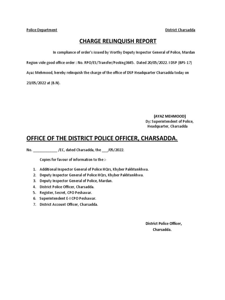 Charge Relinquish | PDF