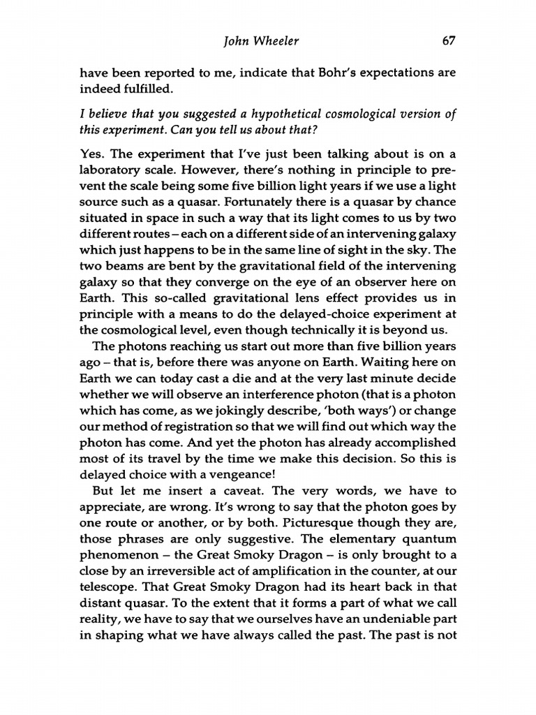 John Wheeler | PDF | Reality | Quantum Mechanics