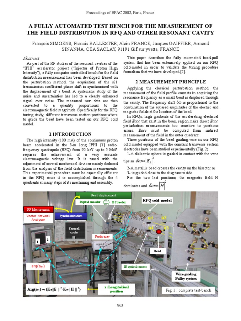 RFQ Beadpull Setup | PDF | Resonance | Electric Motor