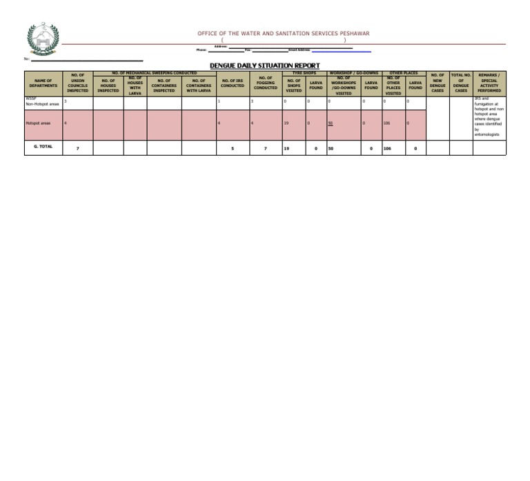 Dengue Daily Situation Report | PDF