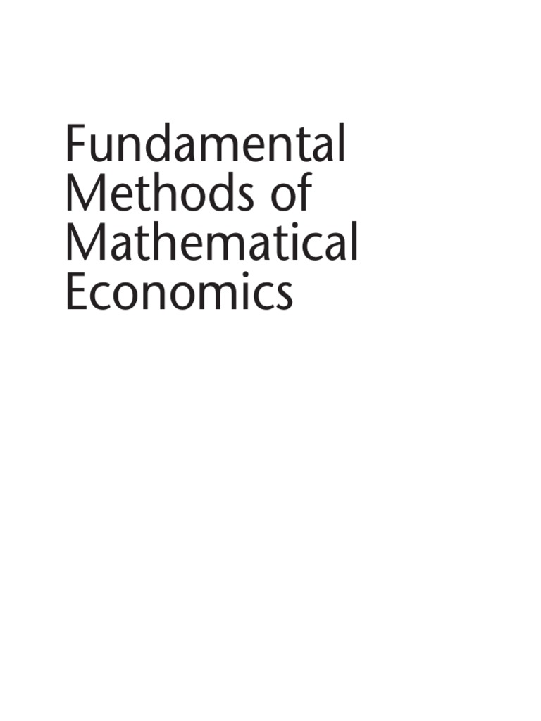 교과서Fundamental Methods of Mathematical Economics (2004, McGraw-Hill ...