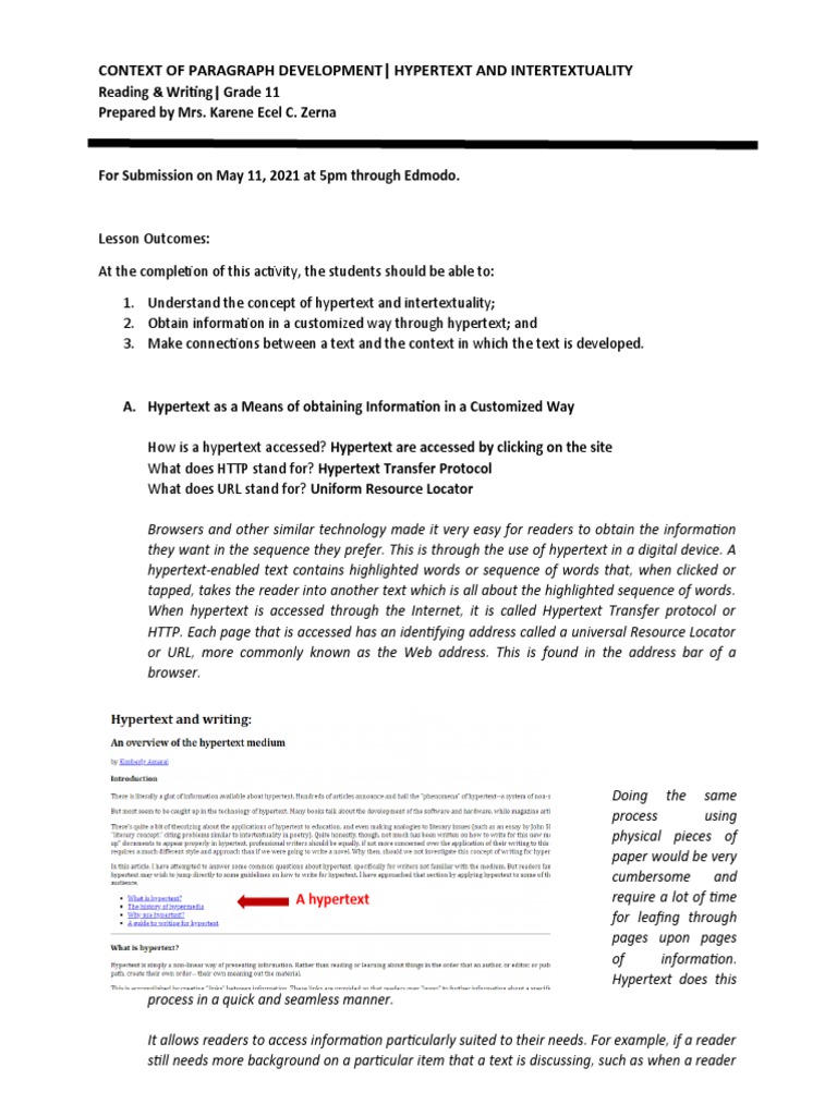 Understanding Paragraphs in Tagalog | PDF | Intertextuality | Hypertext ...