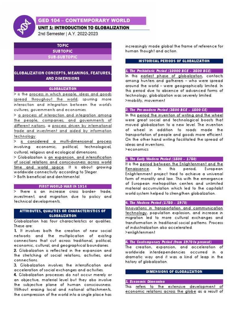GEd 104 Reviewer | PDF | Globalization | Bric