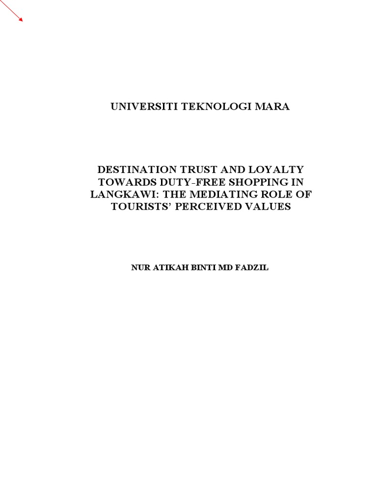 Thesis Correction (130323) Duty-Free Shopping in Langkawi (Atikah Fadzil) | PDF | Tourism | Retail