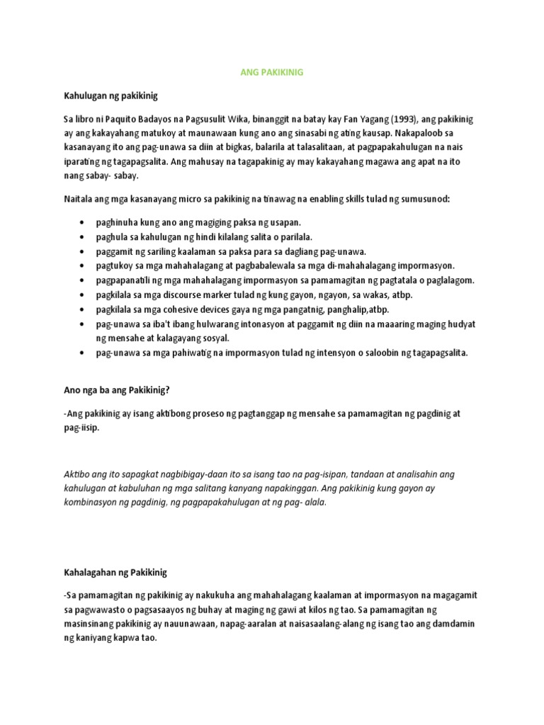 ANG PAKIKINIG-WPS Office | PDF