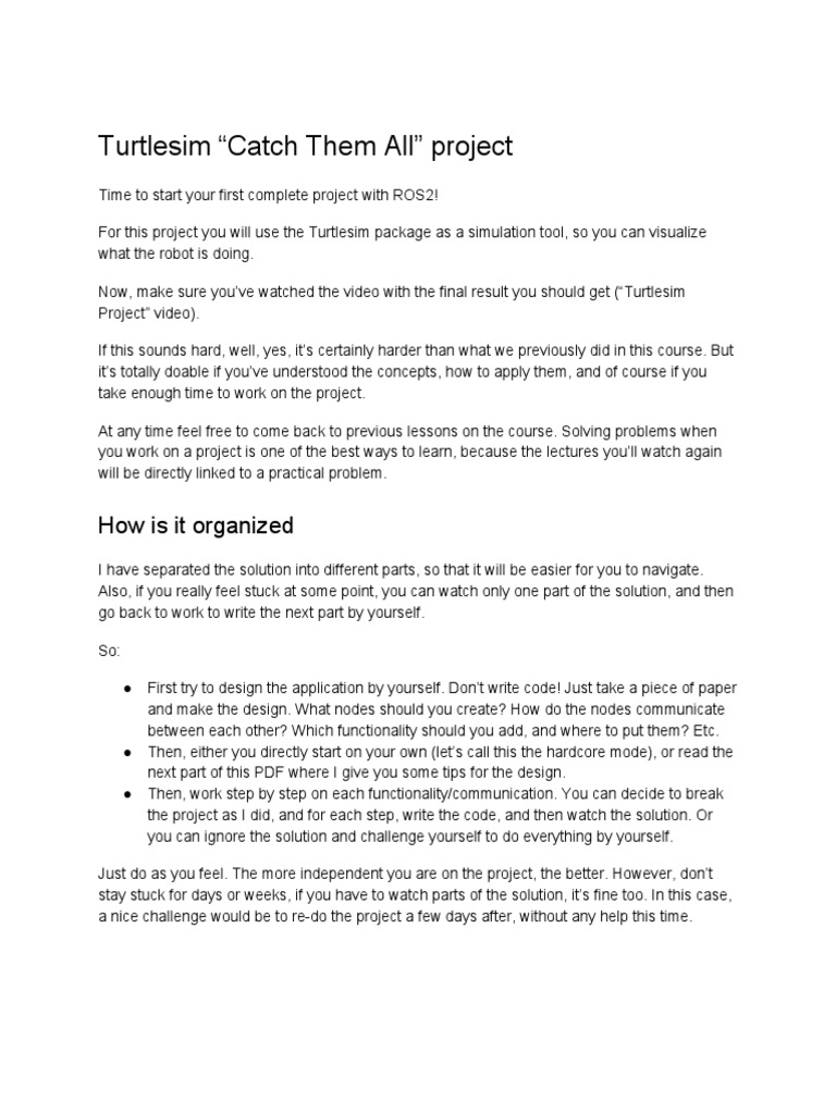 Turtlesim Project Pdf Computer Engineering Computer Architecture