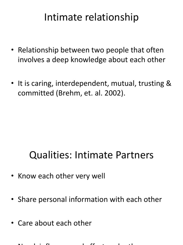 Intimate Relationship | PDF