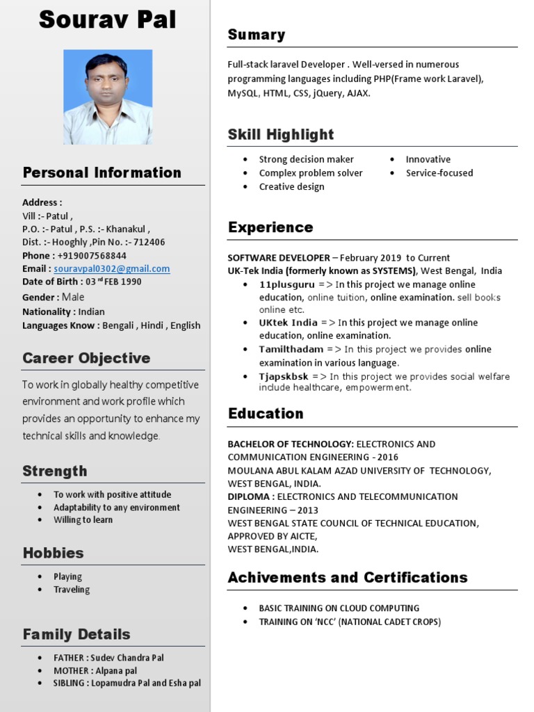 Naukri SOURAVPAL (3y 0m) | PDF | Computing