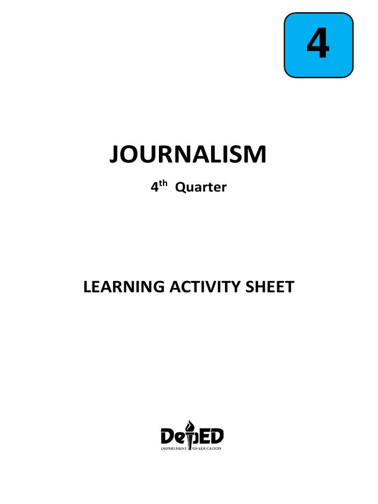 SPJ 4 - Quarter 4 - Learning Activity Sheets | PDF | Journalism | News