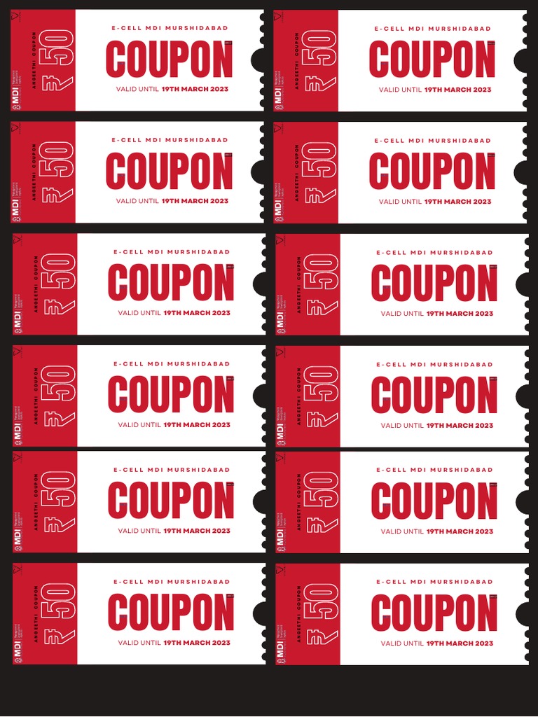 Red Yellow Minimalist Shopping Coupon | PDF