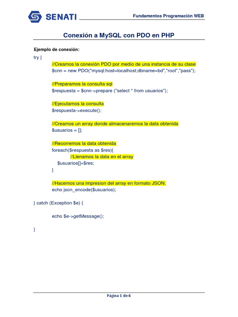 Conexión PHP a MySQL con PDO y MySQLi | PDF | SQL | Mi sql
