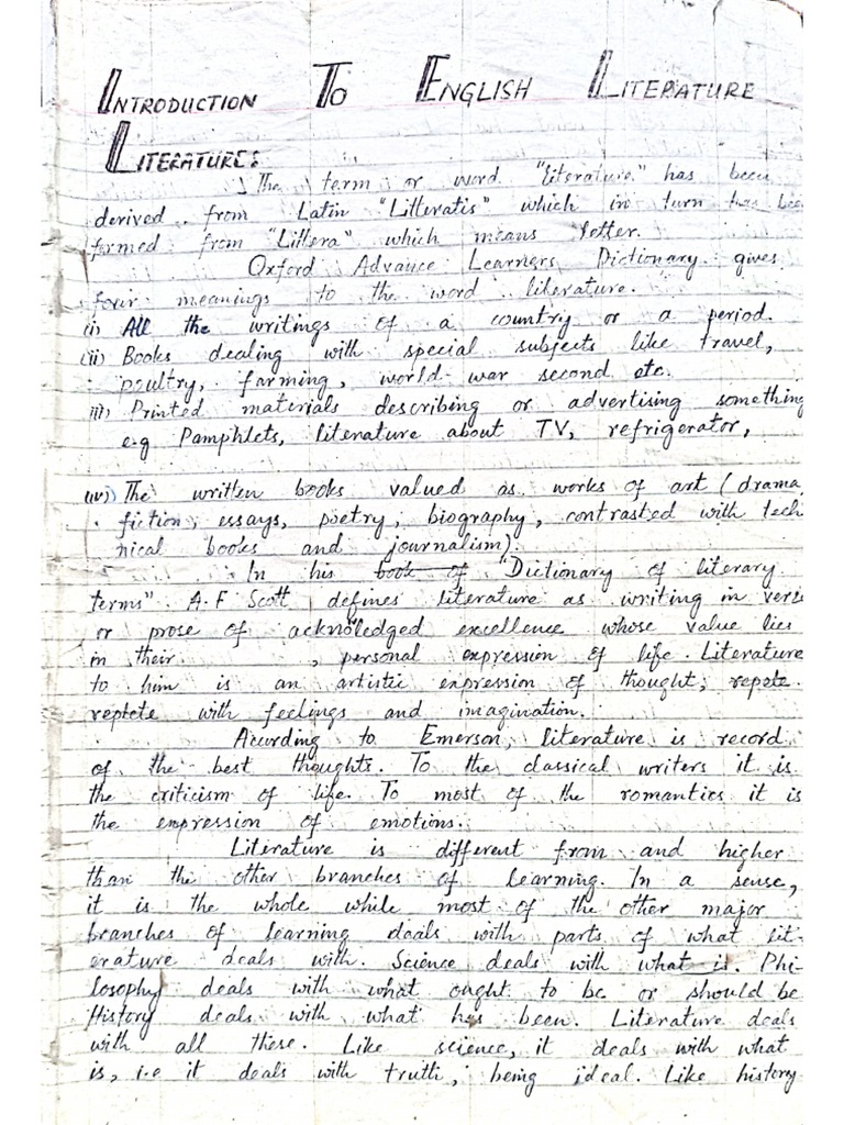 literature notes.pdf | PDF