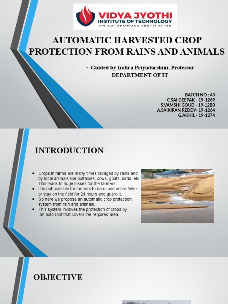 Automatic Harvested Crop Protection From Rain and Animals-1 | PDF ...