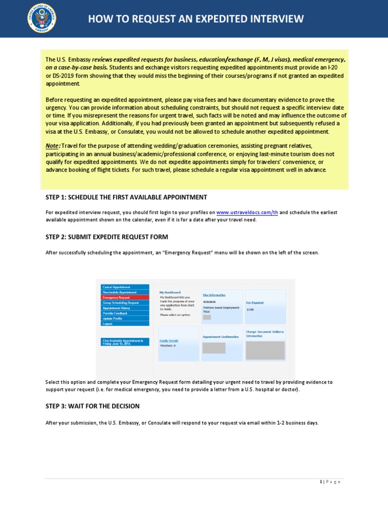 How To Request Expedited Interview English 1219 | PDF | Travel Visa