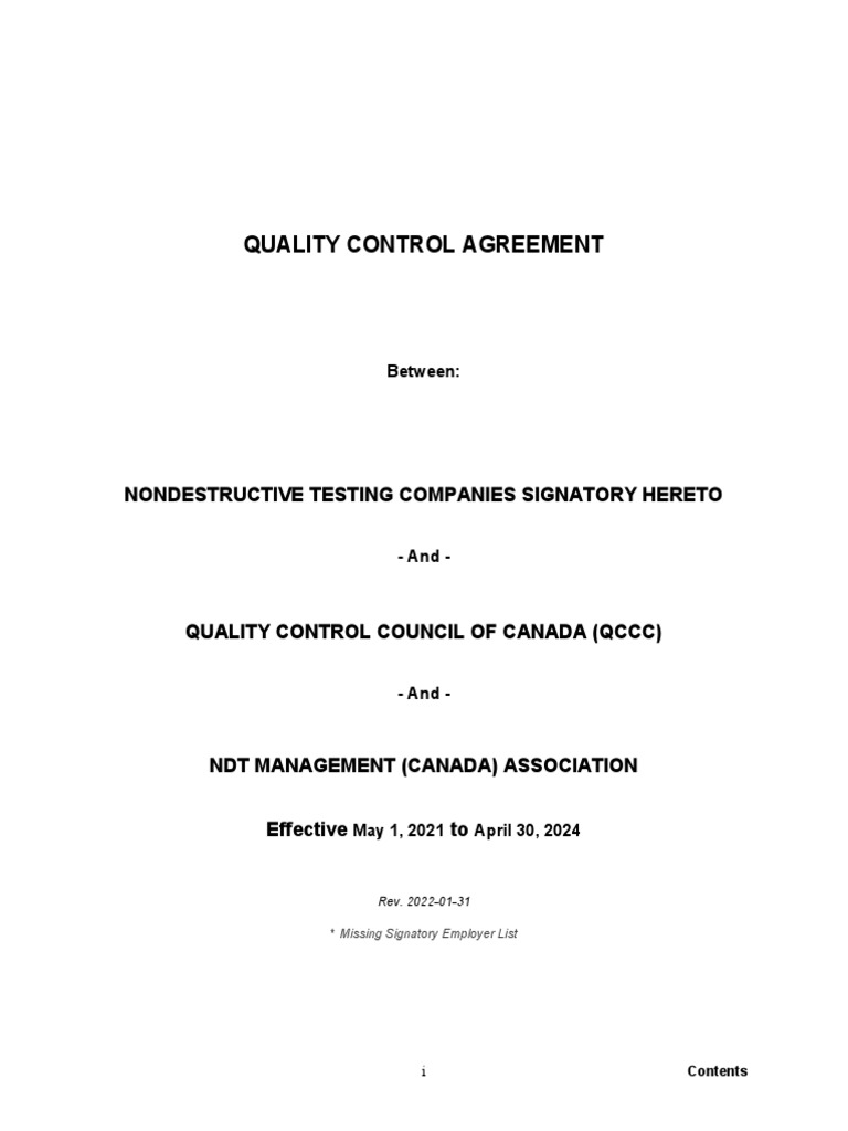 Files-Quality Control Agreement 2021-2024 - R PDF | PDF