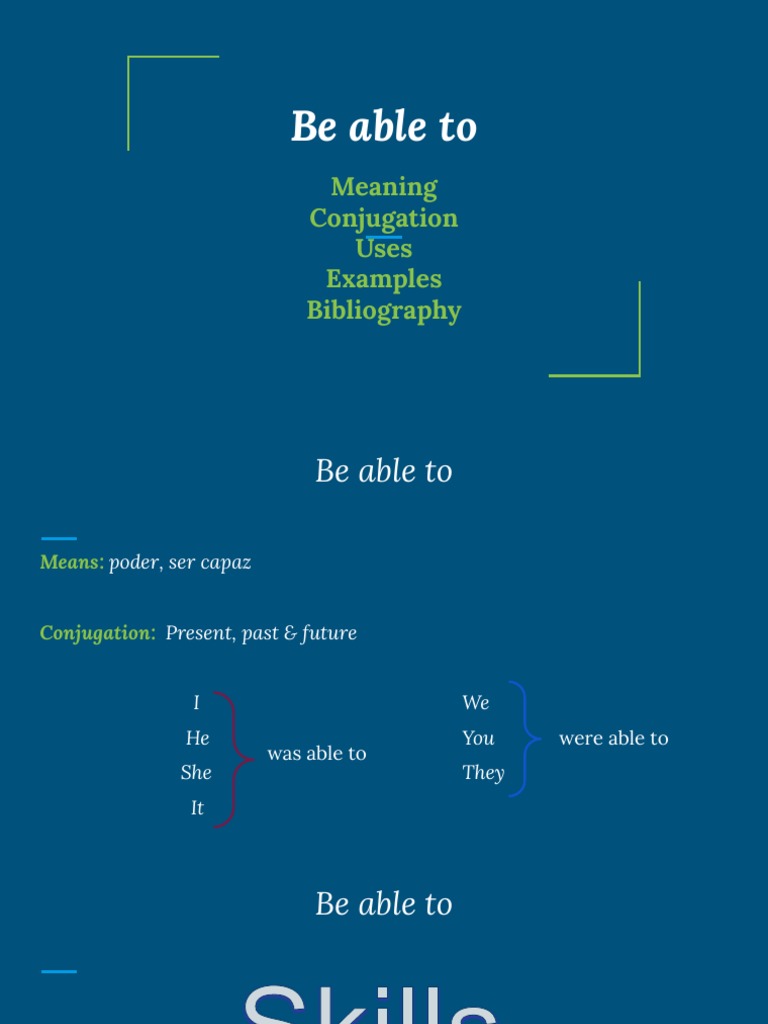 Be Able To | PDF