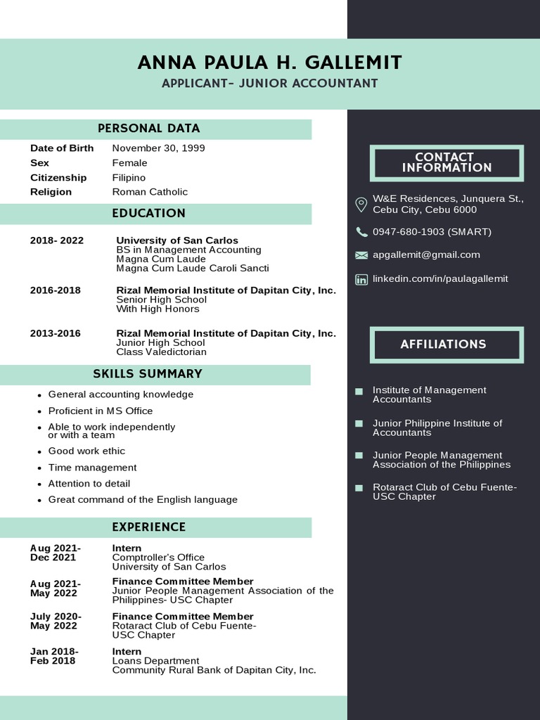 Curriculum Vitae-Gallemit | PDF | Educational Stages