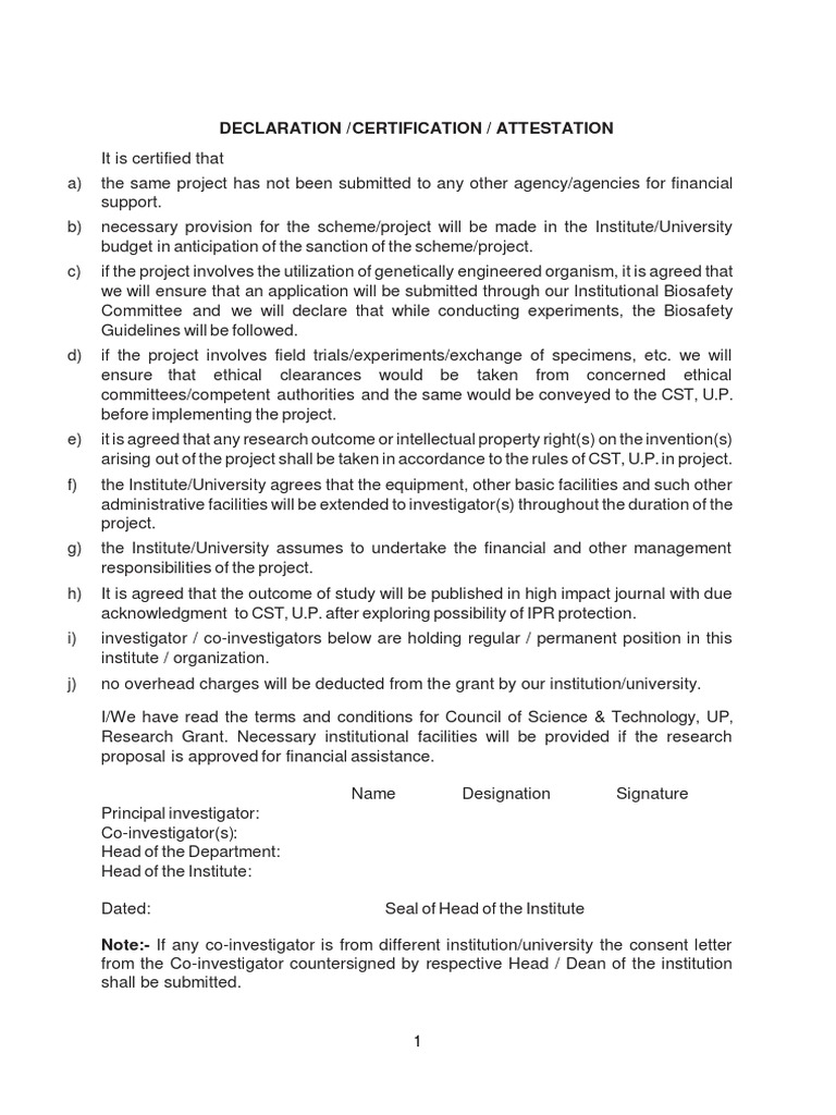 Format For Attestation | PDF | Intellectual Property