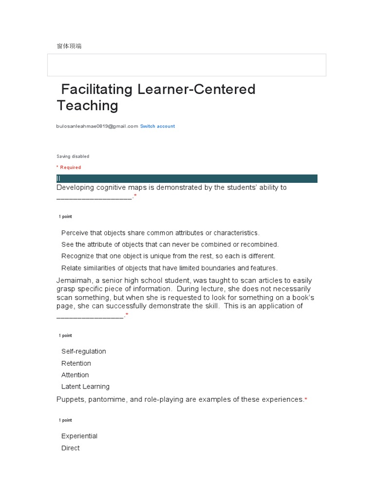 Facilitating Learner-Centered Teaching Formative | PDF | Learning | Id