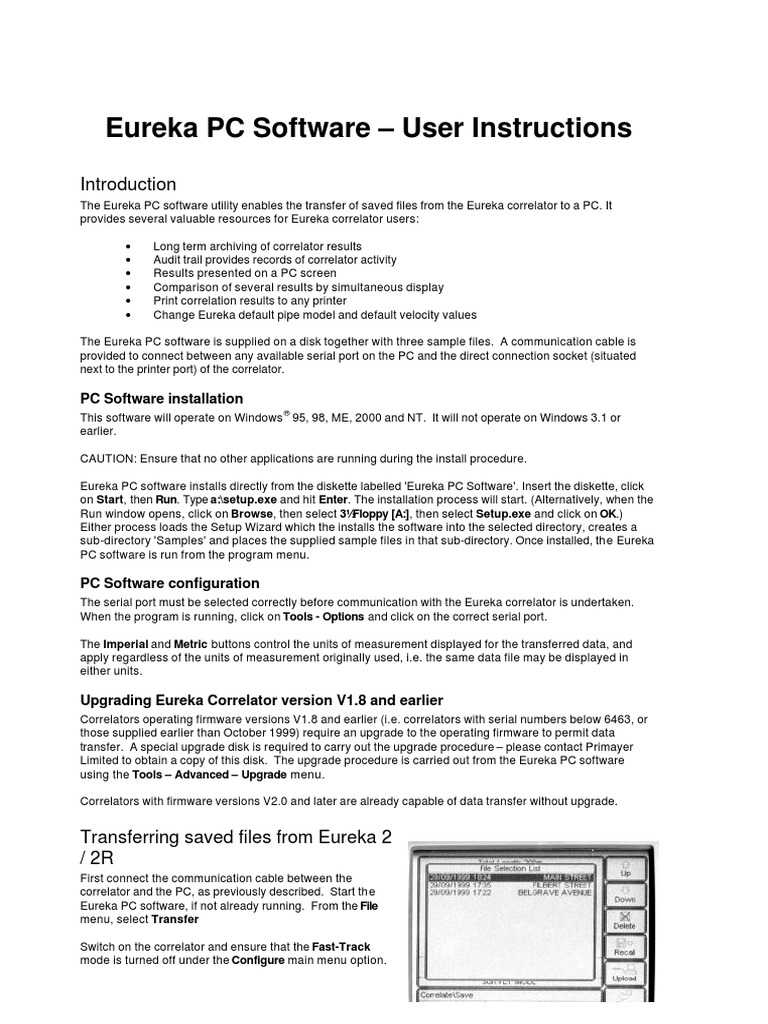 Eureka PCSoftware | Download Free PDF | Personal Computers | Floppy Disk