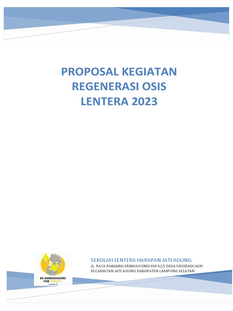 Proposal Regenerasi OSIS 2023/2024 | PDF | Karier & Perkembangan