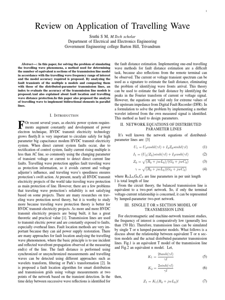 Travelling Wave Protection in HVDC Lines | PDF | Transmission Line ...