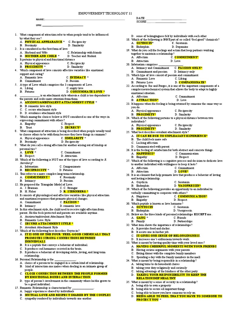 Personal Development 1st Sem 2nd Quarter | PDF | Family | Love