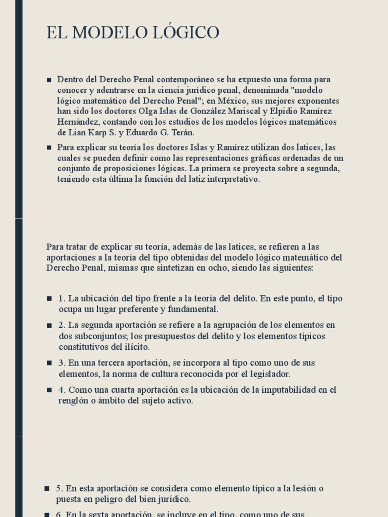 El Modelo Lógico y Logistico | PDF | Derecho penal | Teoría