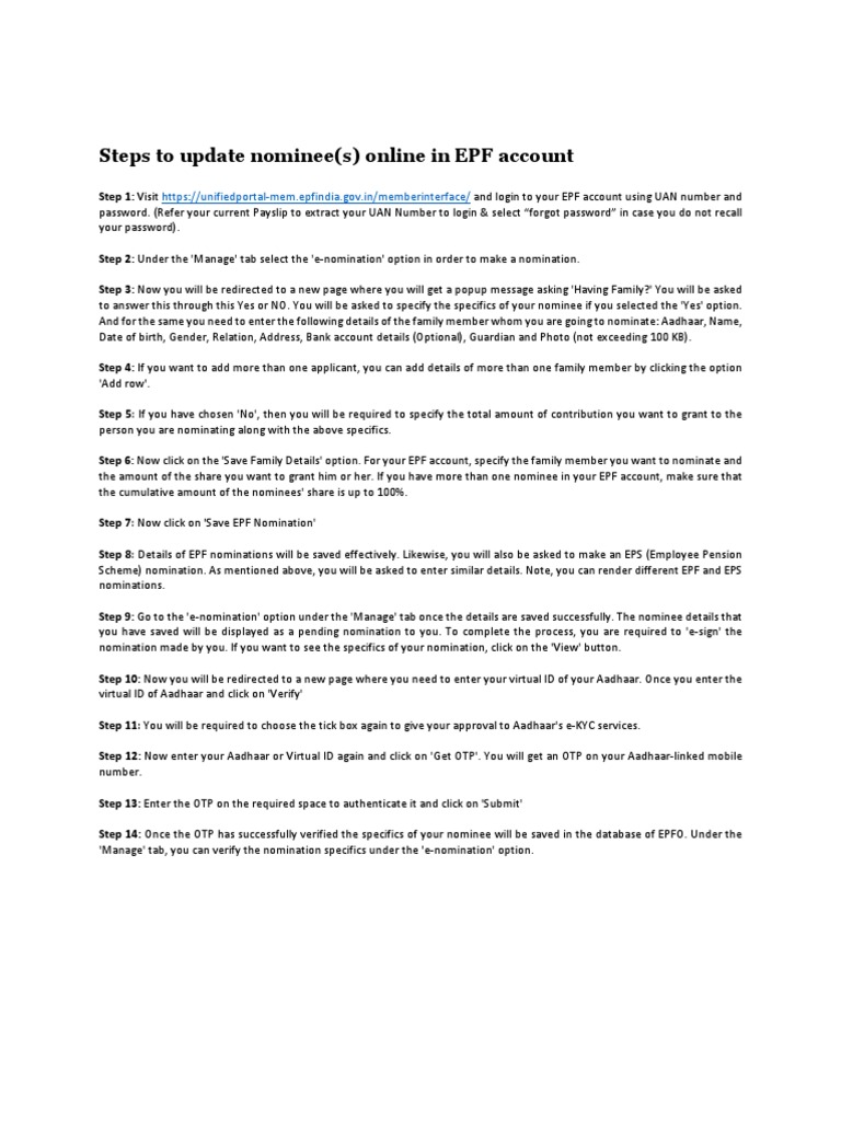 steps-and-process-flow-for-filing-e-nomination.pdf | PDF | Computer Science | Computer Security