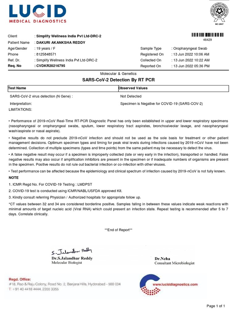Covid Test | PDF | Virology | Health Sciences