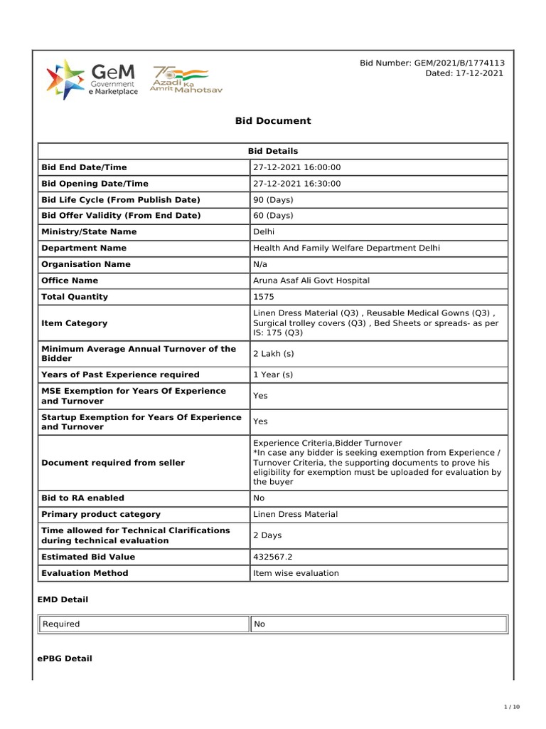 GeM Bidding 2956586 | Download Free PDF | Procurement | Specification (Technical Standard)